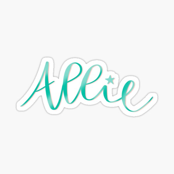 "Allie pastel script name sticker" Sticker by maclongo21 | Redbubble