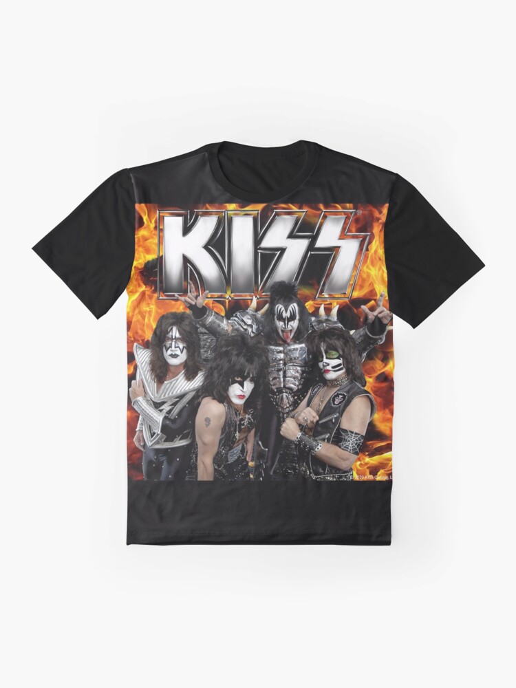 "KISS with Logo and band" T-shirt by ImpressionLane | Redbubble | kiss ...