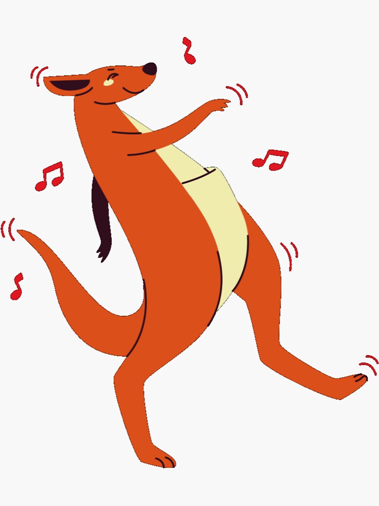 "Dancing Kangaroo" Sticker for Sale by DLRprints | Redbubble