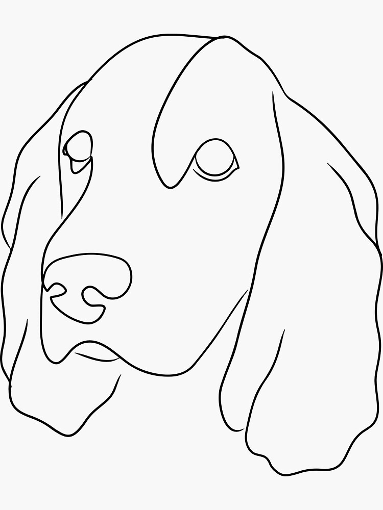 "Cocker Spaniel - Line Art" Sticker by TailTrails | Redbubble