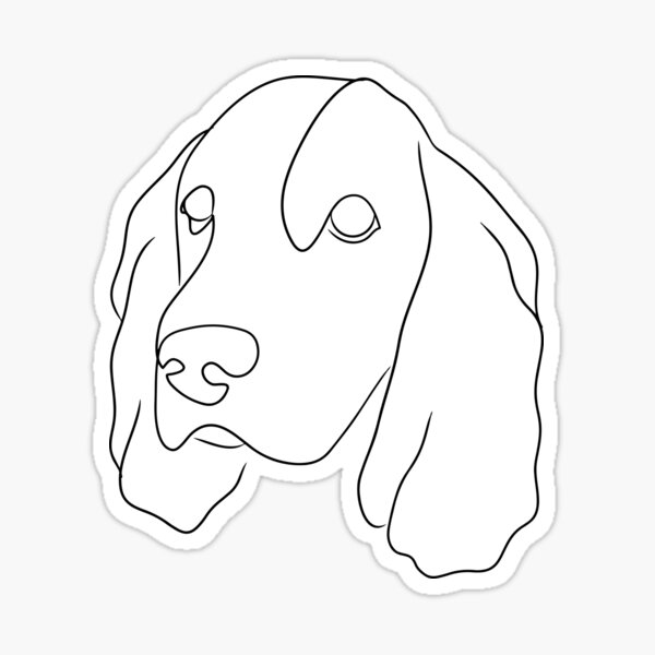 "Cocker Spaniel - Line Art" Sticker by TailTrails | Redbubble