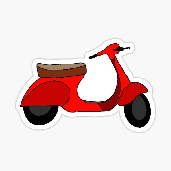 "red vespa" Sticker for Sale by little-seeee | Redbubble