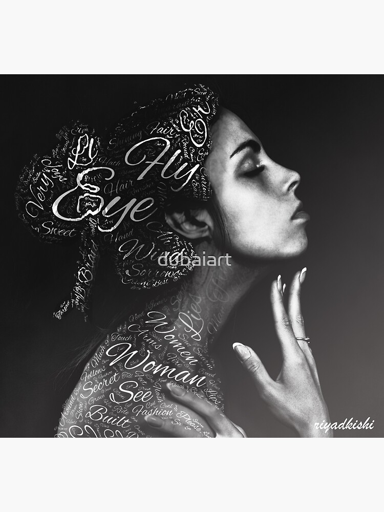 "women portrait with wordle art" Sticker for Sale by dubaiart | Redbubble
