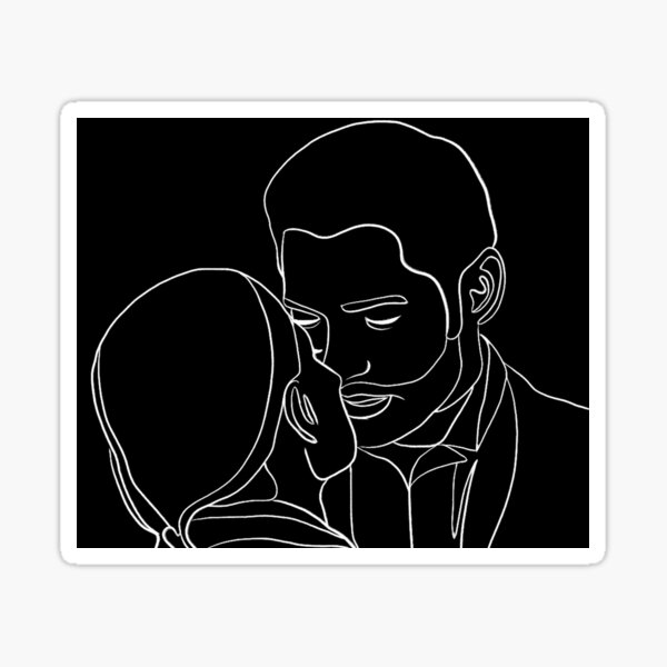 "Chloe and Lucifer kiss 3x23" Sticker by aboutfokss | Redbubble