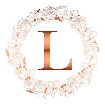 "Letter L Rose Gold Initial Wedding " Art Board Print for Sale by T ...