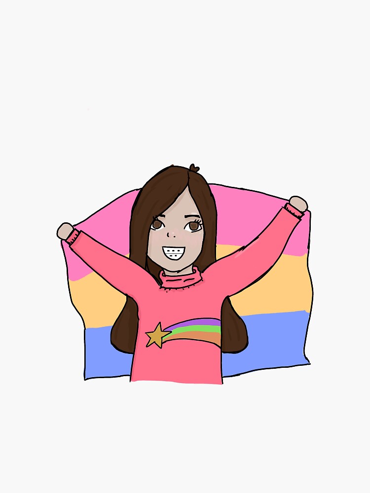 "Mabel with pan flag" Sticker for Sale by kaeli1202 | Redbubble