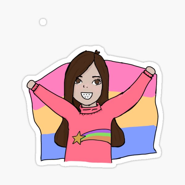 "Mabel with pan flag" Sticker for Sale by kaeli1202 | Redbubble