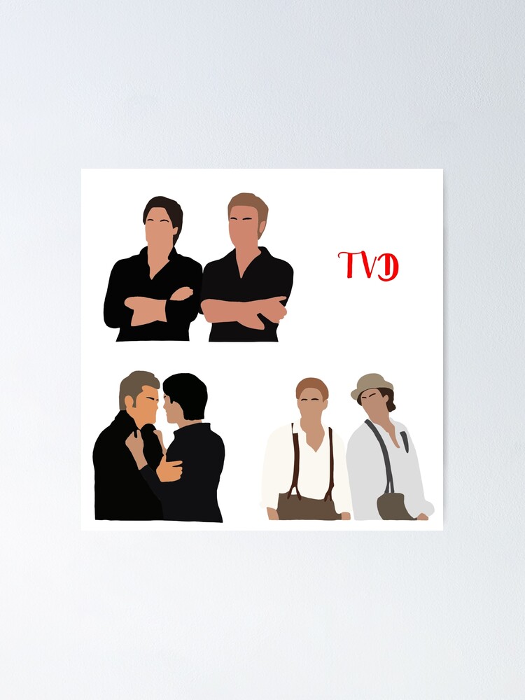 "Damon and Stefan Sticker Pack" Poster by lauren-joelle | Redbubble