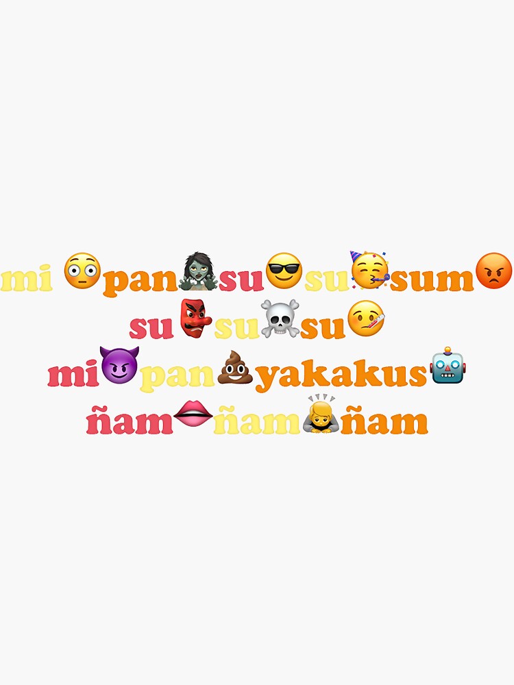 "Mi pan su su sum yellow" Sticker for Sale by lottedesigns | Redbubble
