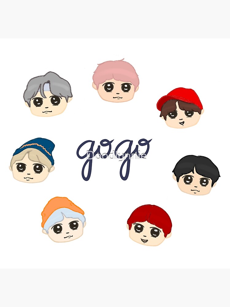 "BTS GOGO CHIBI HEAD " Poster by lovemesometimes | Redbubble