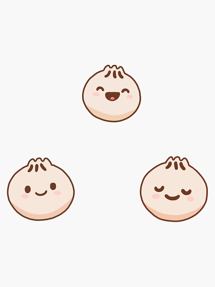 "cute kawaii dumplings pack" Sticker for Sale by chloetw | Redbubble