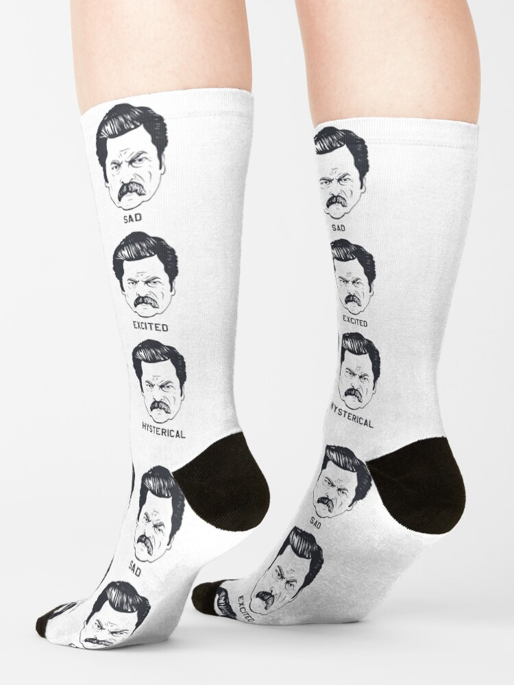 "Ron Swanson Emotions Parks and Recreation" Socks for Sale by ...