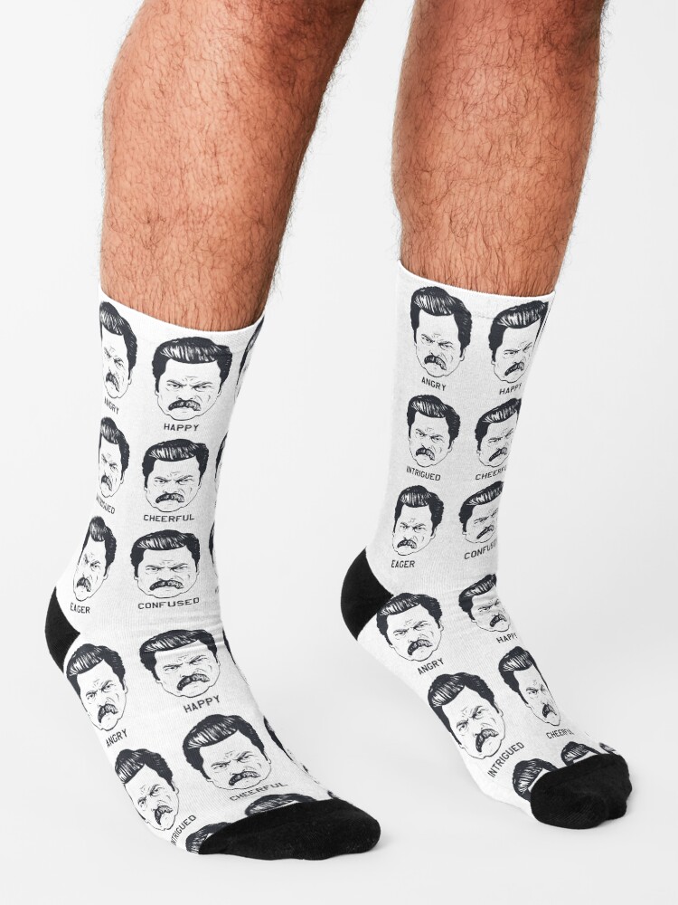 "Ron Swanson Emotions Parks and Recreation" Socks for Sale by ...