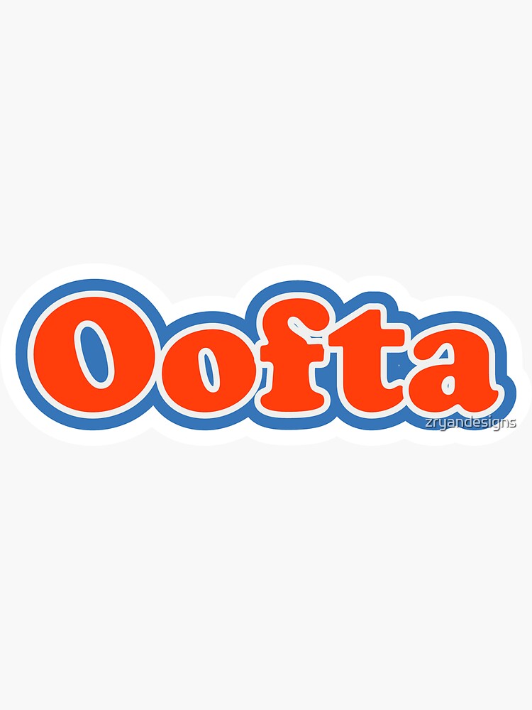 "Oofta in Red and Blue" Sticker by zryandesigns | Redbubble