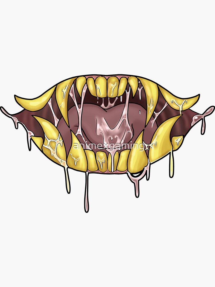 "Predator Alien Monster Mouth Big Teeth Saliva fangs comics " Sticker ...