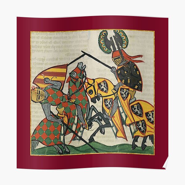 "The Joust Medieval Illumination" Poster for Sale by CelticArtStore ...