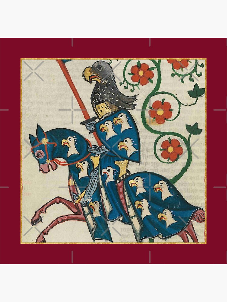 "The Blue Knight Medieval Illumination" Sticker for Sale by ...