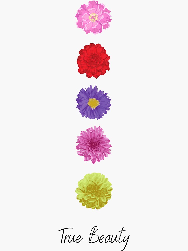 "True beauty flower collection" Sticker for Sale by nerobi | Redbubble