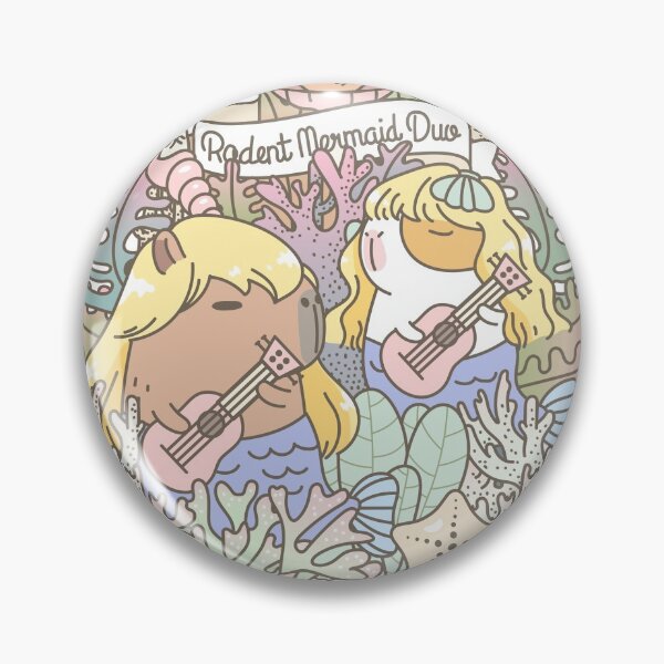 "Rodent Mermaid Duo" Pin for Sale by Miri-Noristudio | Redbubble