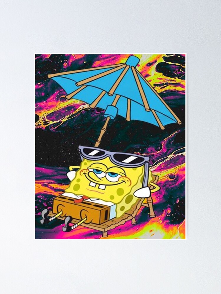 "Spongebob relaxing " Poster for Sale by shining-art | Redbubble