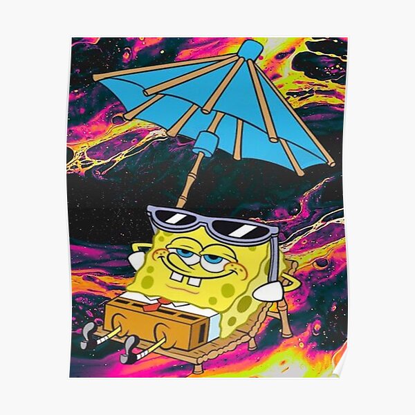 "Spongebob relaxing " Poster for Sale by shining-art | Redbubble