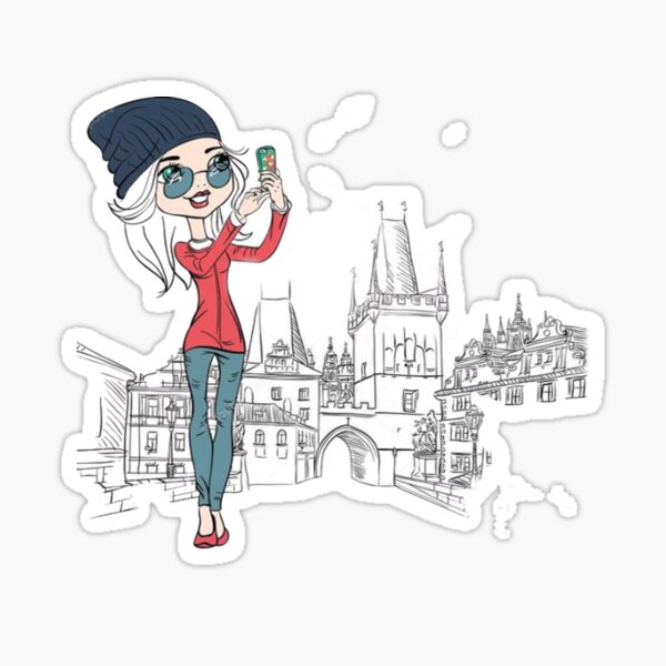 "Selfie girls" Sticker for Sale by amrtechnlogy | Redbubble