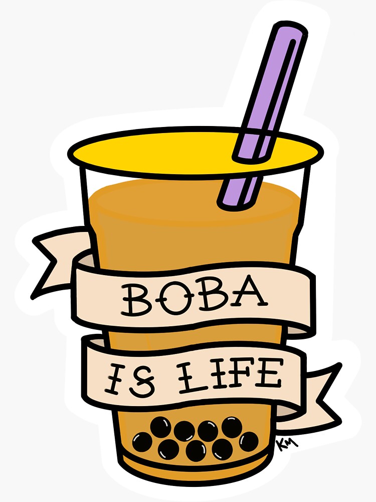 "Boba is life" Sticker for Sale by kmathewss | Redbubble