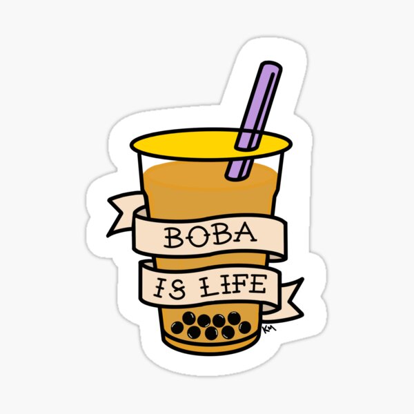 "Boba is life" Sticker for Sale by kmathewss | Redbubble