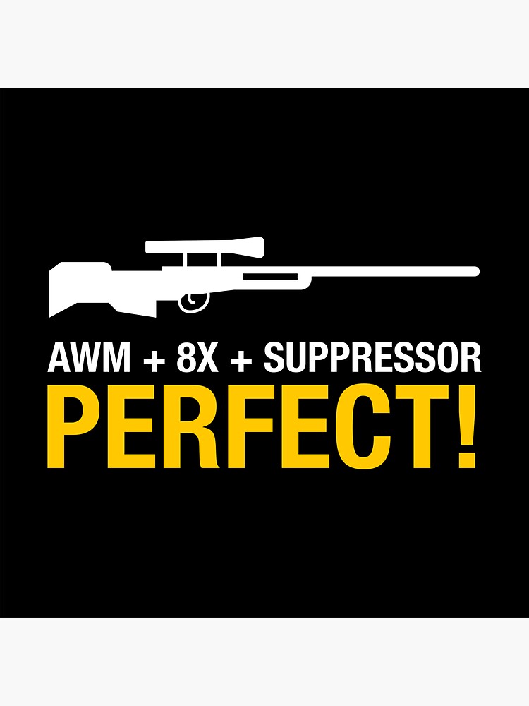 "AWM, 8x, suppressor is perfect" Sticker for Sale by Dzulhan | Redbubble