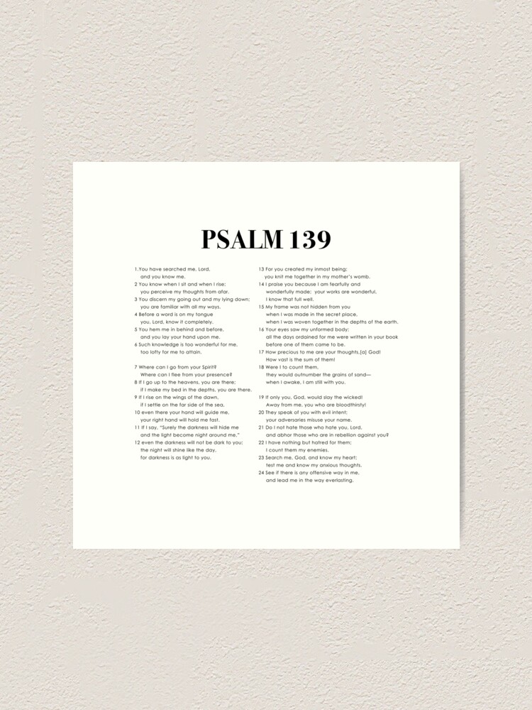 "Psalm 139" Art Print for Sale by corbrand | Redbubble