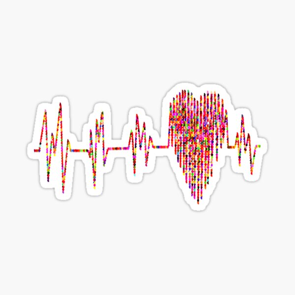 "Music life,multicolor heart, Rainbow, Heartbeat" Sticker for Sale by ...