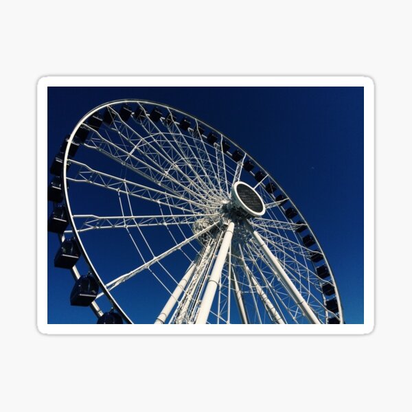 "Chicago Navy Pier Blue Skies Ferris Wheel " Sticker by jeel-patel ...