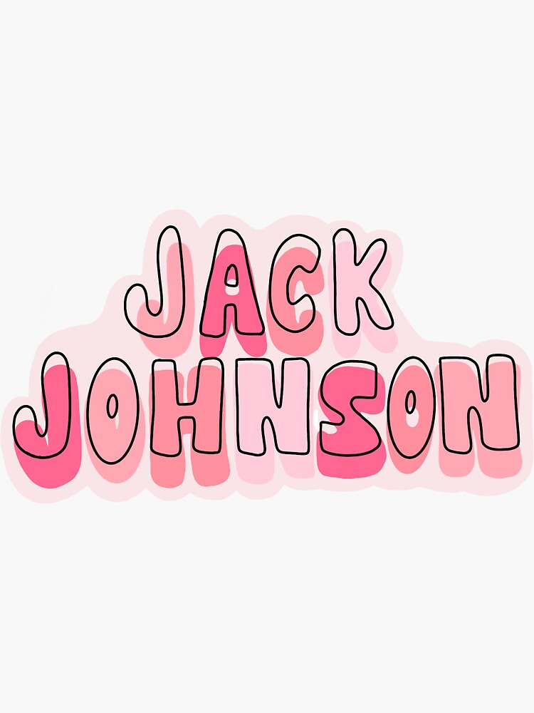 "pink jack johnson name (jackj)" Sticker for Sale by lottaluv | Redbubble