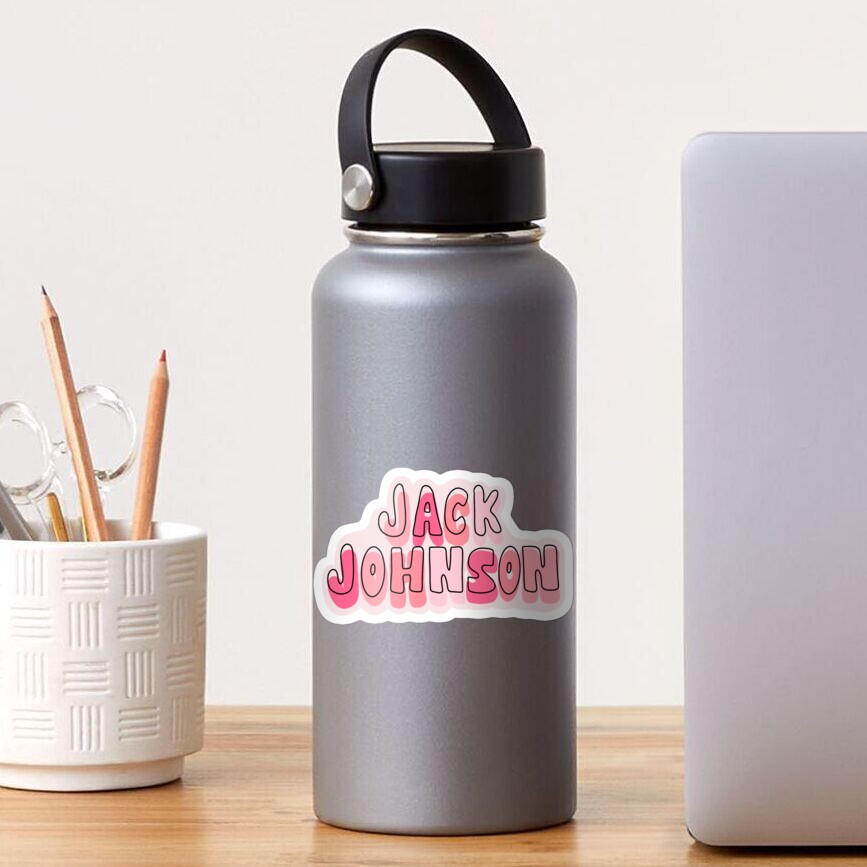 "pink jack johnson name (jackj)" Sticker for Sale by lottaluv | Redbubble