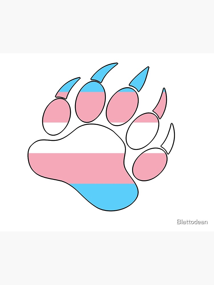 "Trans Bear Paw (w/ Outline)" Art Print by Blattodean | Redbubble