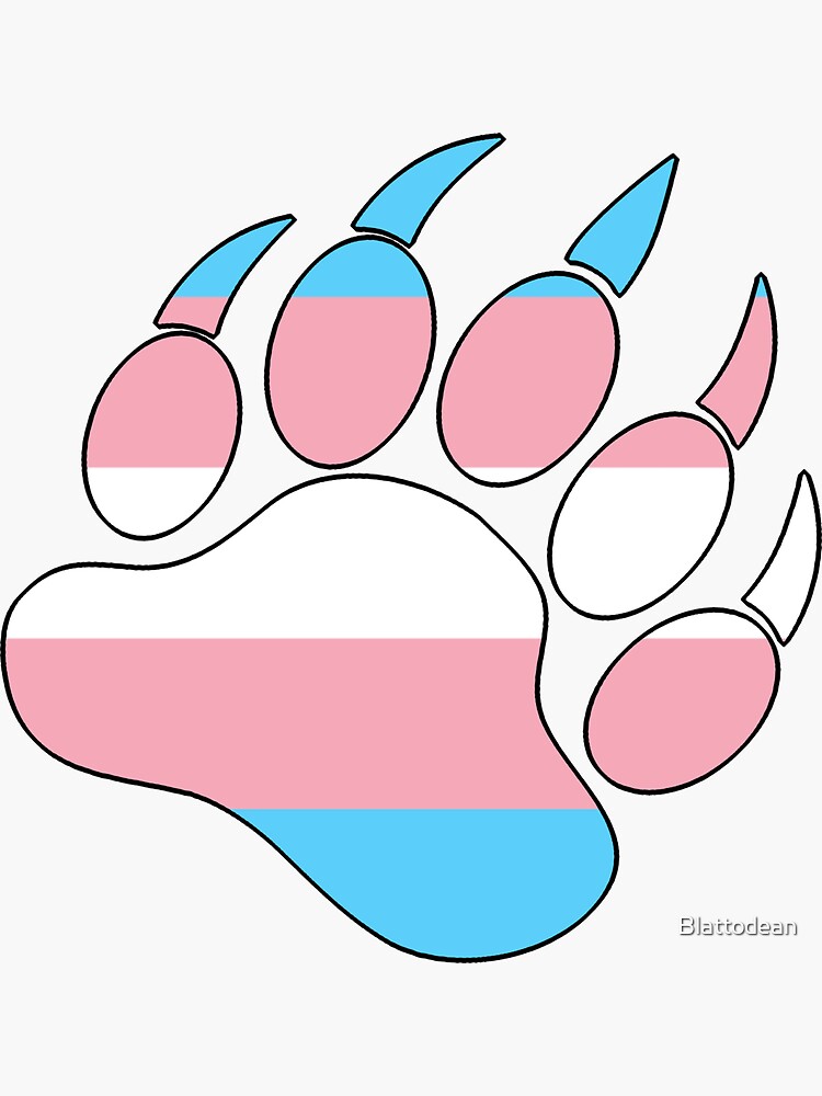 "Trans Bear Paw (w/ Outline)" Sticker for Sale by Blattodean | Redbubble