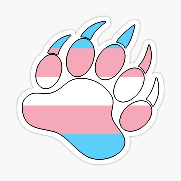 "Trans Bear Paw (w/ Outline)" Sticker for Sale by Blattodean | Redbubble