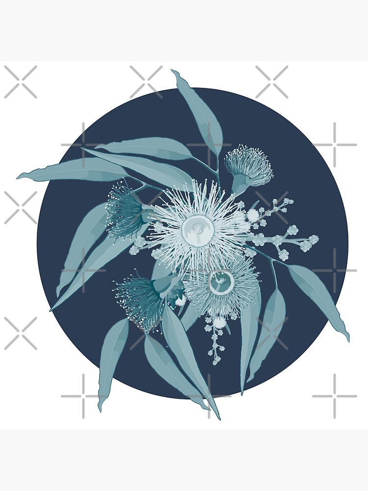 "Eucalyptus Blue Bloom - Monochromatic Blue Color Palette" Art Print ...