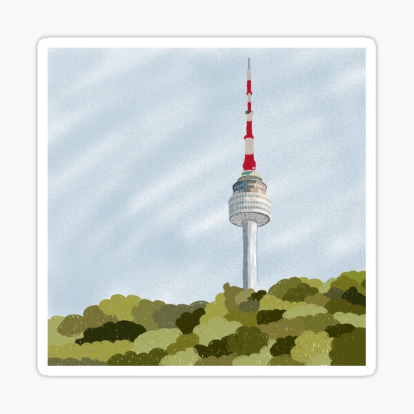 "N Seoul Tower, South Korea" Sticker for Sale by charissaflagg | Redbubble