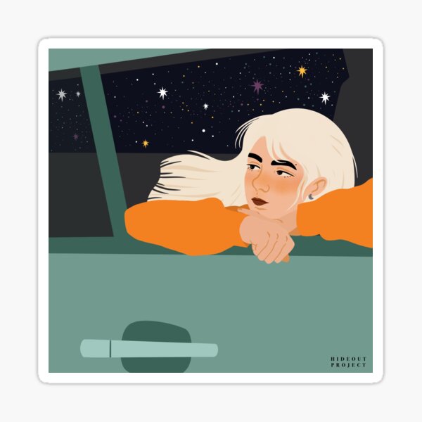 "Backseat Boredom" Sticker for Sale by nikkimontilla | Redbubble