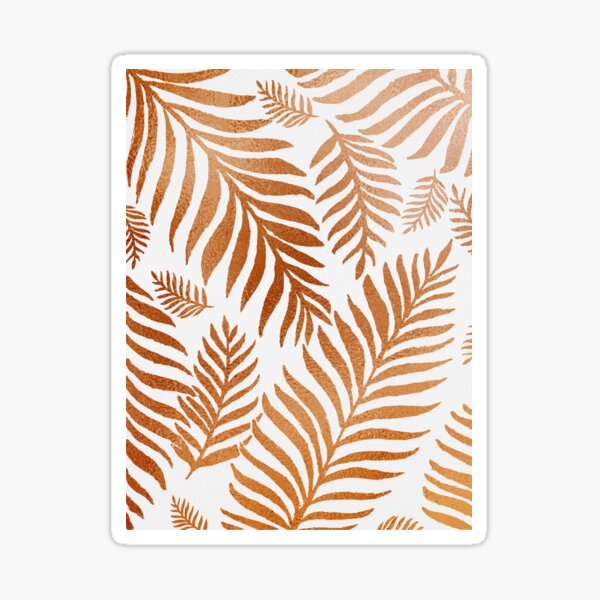 "leaves-copper mettalic" Sticker for Sale by subtlesketches | Redbubble