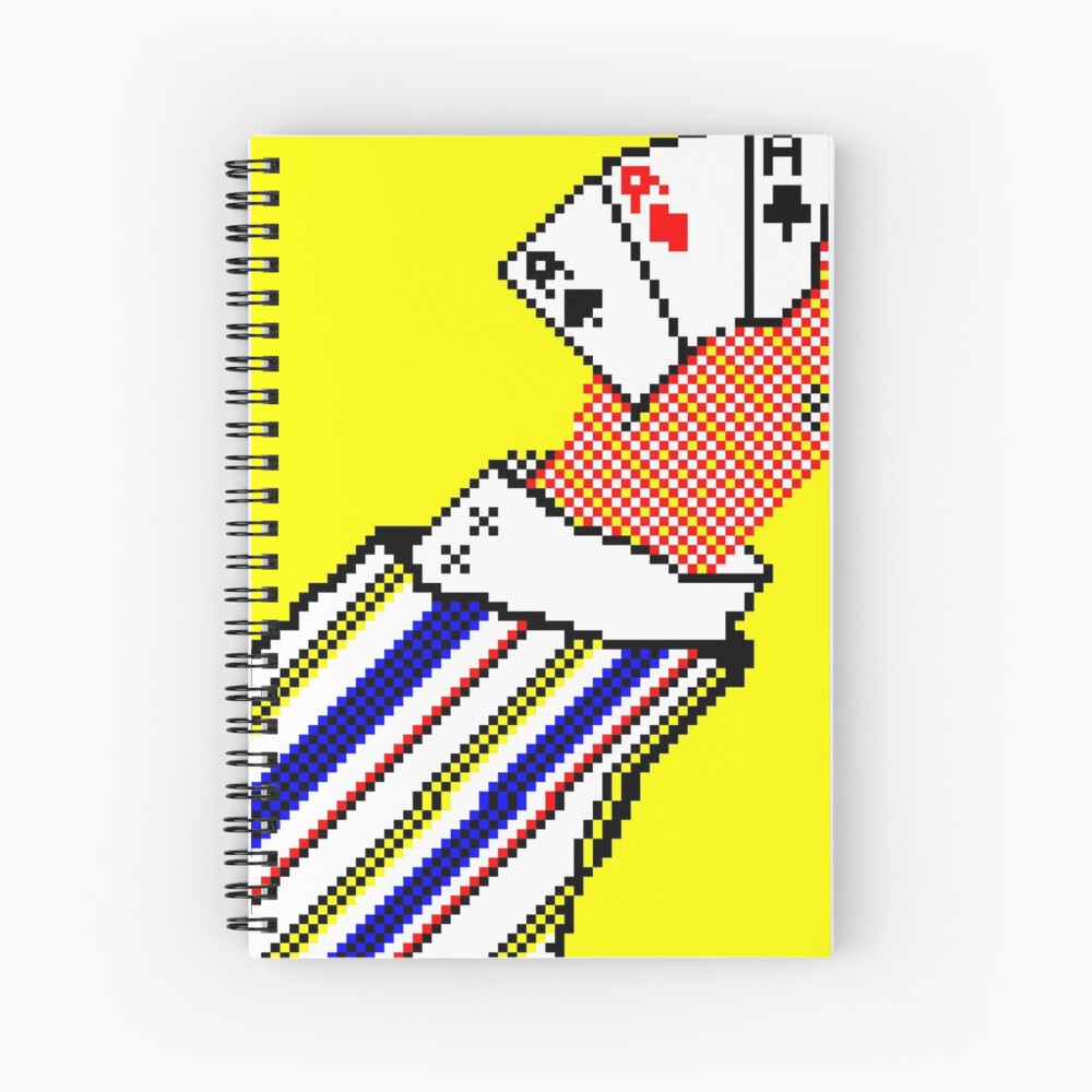 "Windows 95 Solitaire Card Back 'CardHand' Pattern" Spiral Notebook by ...