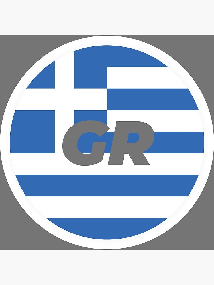 "Greece | Round Flag With Country Code" Poster by CarlosAlberto | Redbubble