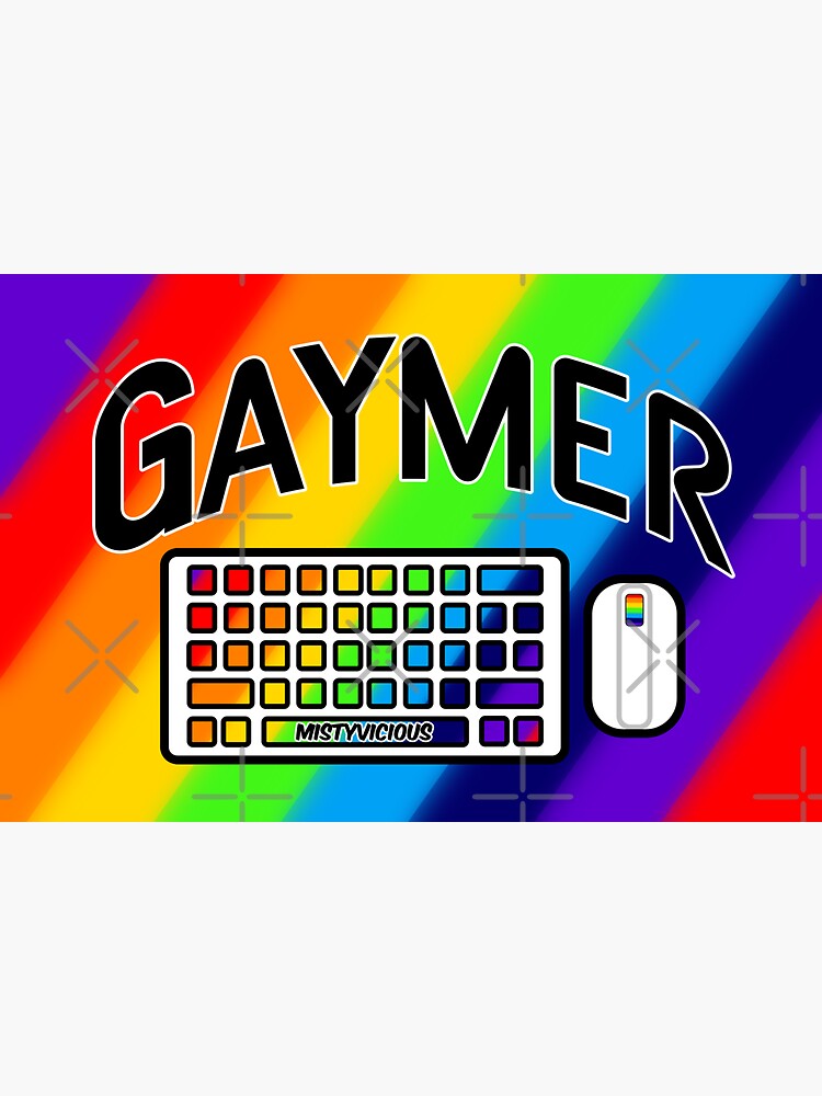"Rainbow Gaymer Keyboard Righty Mouse Logo" Sticker by mistyvicious ...