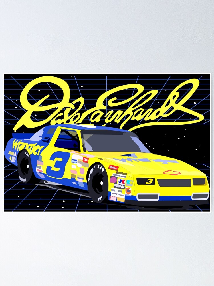 "Yellow #3 Retro Stock Car" Poster for Sale by FromThe8Tees | Redbubble