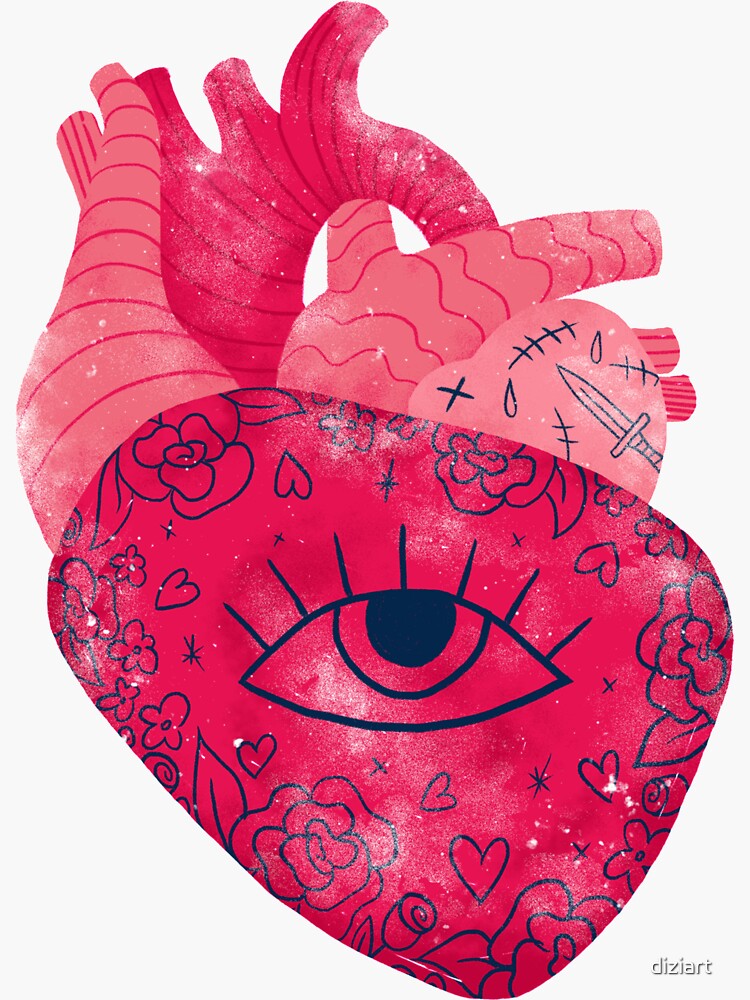 Pegatina «Símbolo del ojo del corazón» de diziart | Redbubble