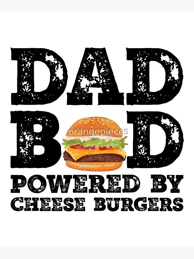 "Dad Bod Powered By Cheese Burger Vater Figur Geschenke Idee mit ...
