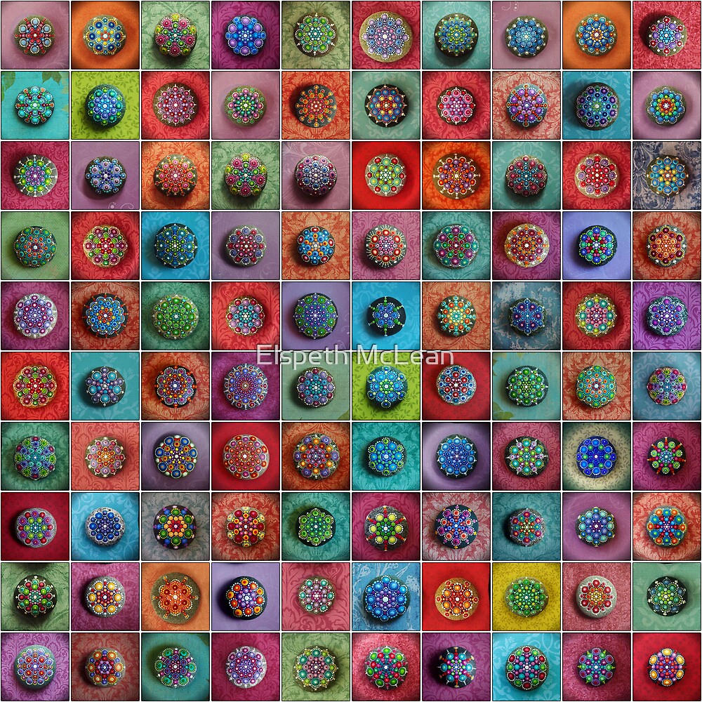 "Jewel Drop Mandala Mosaic" by Elspeth McLean | Redbubble