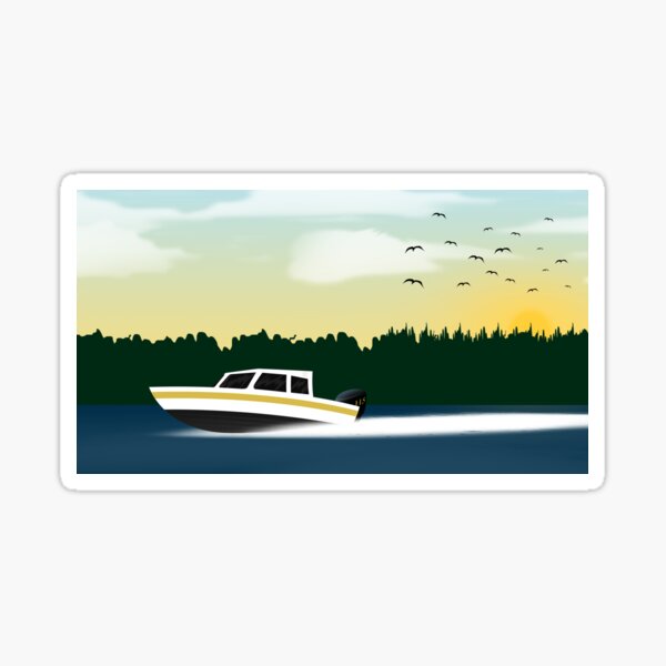"Nature Mangrove Speedboat" Sticker for Sale by devebian | Redbubble
