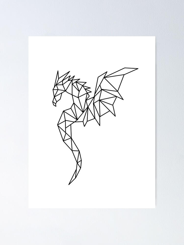 "Geometric dragon" Poster for Sale by The-Fancy-Space | Redbubble